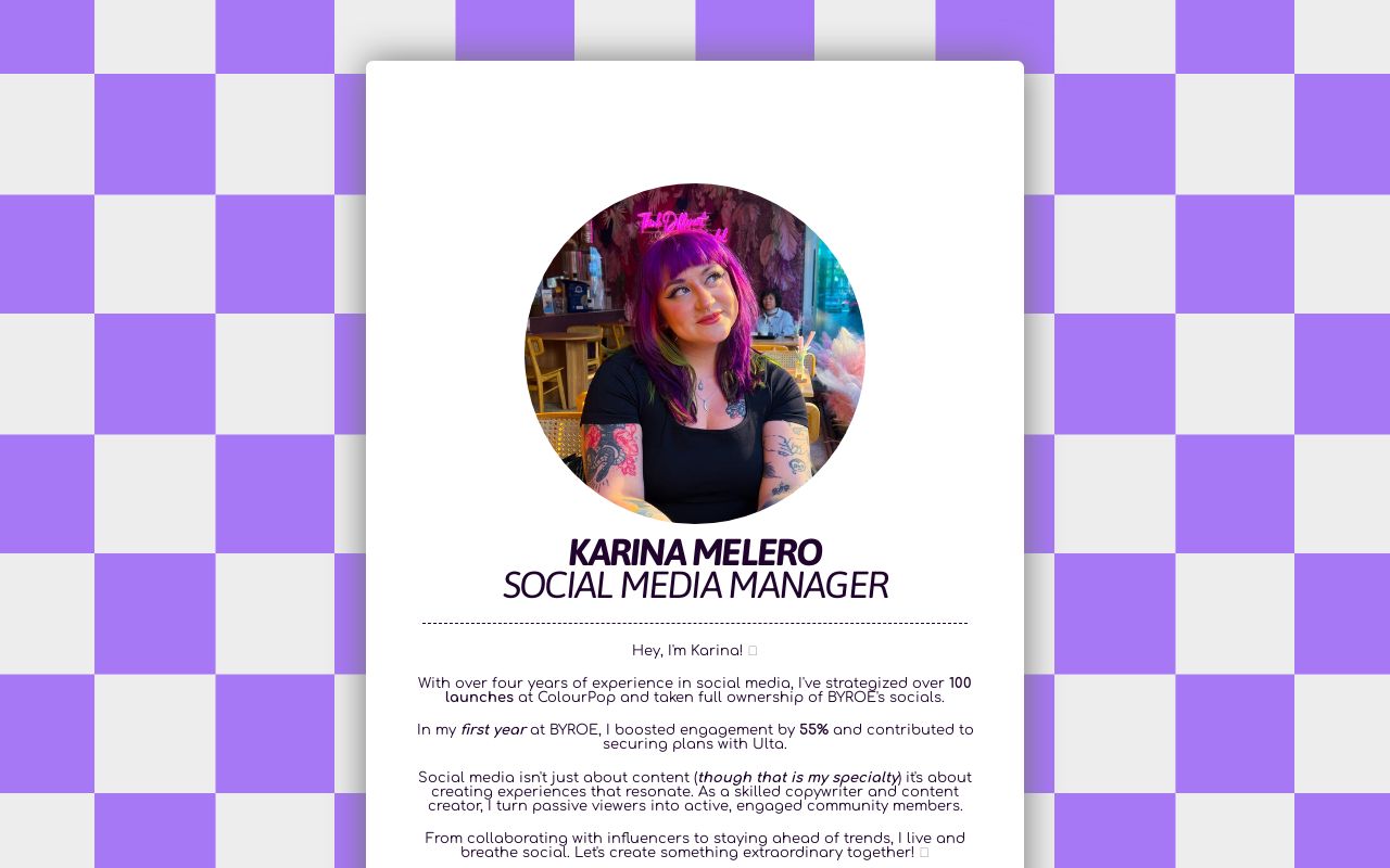 Karina Melero's portfolio